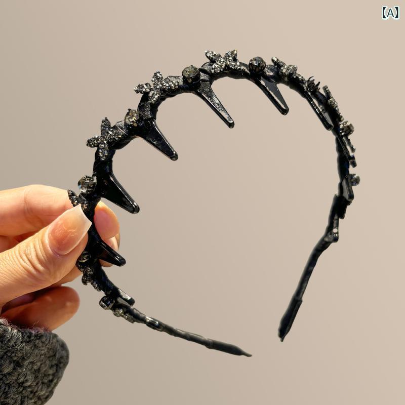 ・カテゴリ: 頭飾・素材: 人造水晶・カラー展開: ブラック・対象: 女性・加工: 手作り