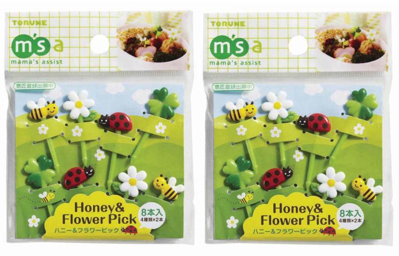 トルネ キャラ弁グッズ ピック ハニー&amp;フラワーピック 16本セット ABSサイズ:約1.5×0.3×4.0cm本体重量:約0.010Kg材質:ABS樹脂原産国:中国内容量:4種類×各4本耐熱温度:70度ピック部分の長さ:約3cm