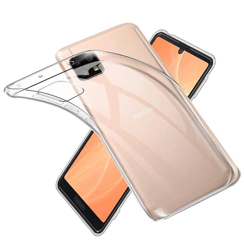 For AQUOS Sense4 / Sense4 Lite 用のケース Sense5G SH-53A / SH-41A 用のカバー クリア ソフト シリコンケース 薄型 柔らかい手触 落下防止 TPU材质 For AQUOS Sense4...