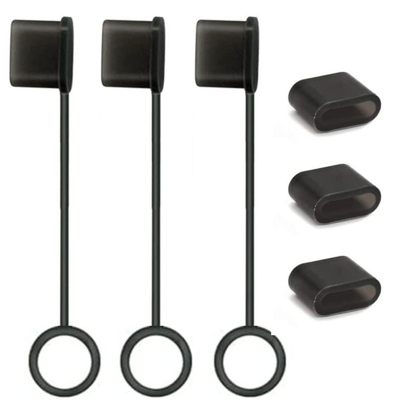 VSuRing USB Type-C(オス)用 保護カバーキャップ 脱落防止 シリコン製 ソフト リード付 USB C ケーブル コネクタカバー キャップ 防塵 防湿 防錆 端子保護キャップ 保護カバー 黒 6個入【用途】USB-Cケーブル...