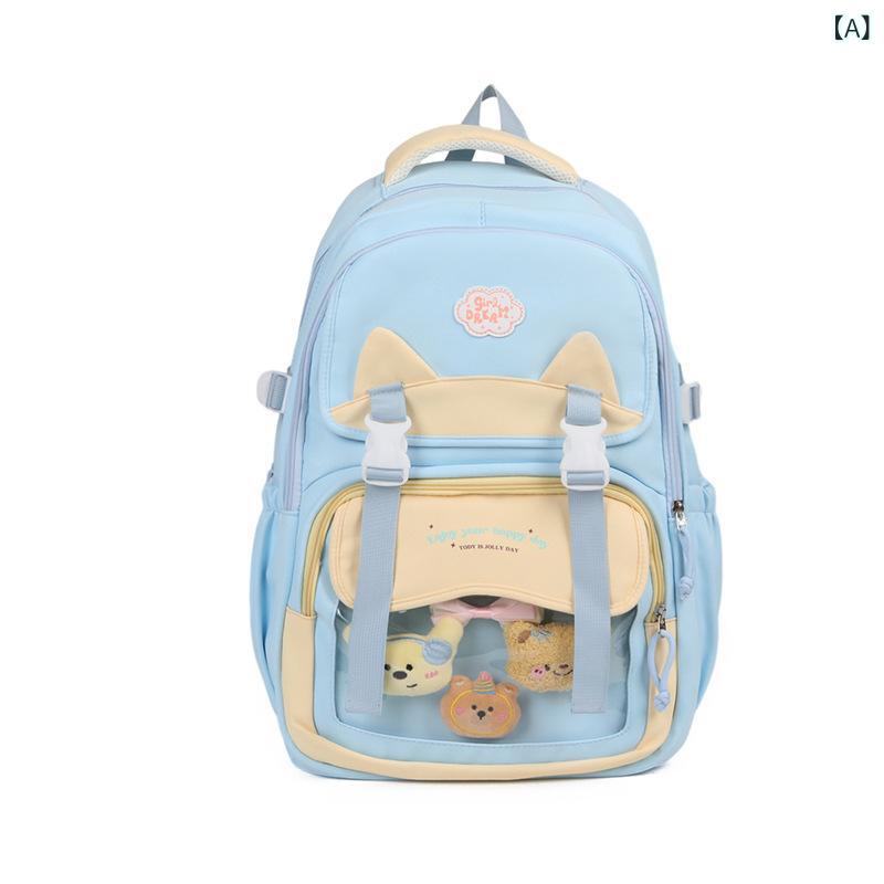 ・カラー展開: ブルー、パープル、グリーン、ピンク、ブラック・対象性別: 女性・使用シーン: 学校教育・主な素材: ツイル生地・スタイル: 爽やか可愛い・容量: 20-35L・機能: 耐摩耗・PC収納サイズ: 35.56cm・柄: アルファ...
