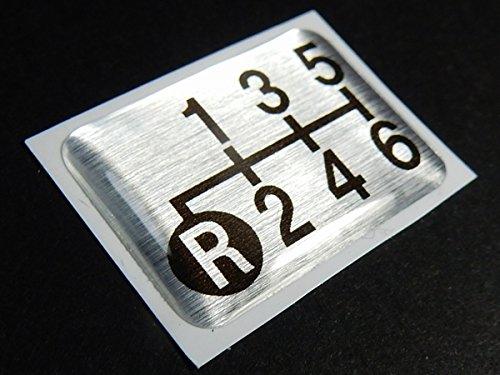 Tuningfan シフトパターン エンブレム 左下R 6速MT車用 SPE-A603Tuningfan　シフトパターン エンブレム　6MT左下R車用ベース地ヘアライン ＋ クリアドーム加工　サイズ：縦16mm 横22mm 厚さ約2mm無黄...