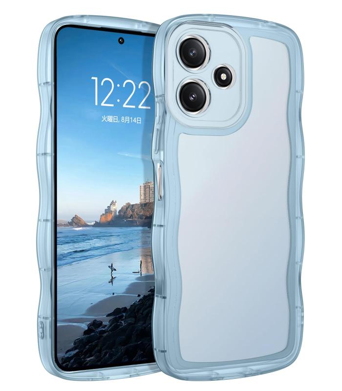 DUEDUE Redmi 12 5G ケース Redmi Note 12R 5G ケース 波状のバンパー 透明 スマホケース かわいい レンズ保護 おしゃれ 指紋防止 一体型 薄型 TPUケース 耐衝撃