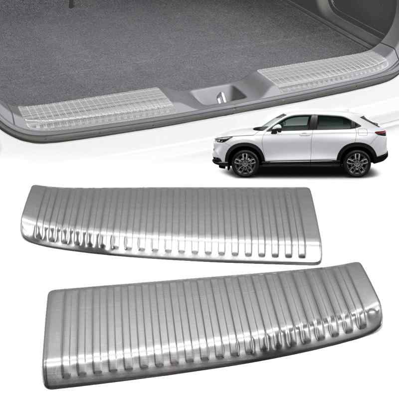 Hasiro 新型ヴェゼル適合 リアバンパープロテクター rv系 車種専用 ステップガード ステンレス製 2021年 スカッフプレート 汚れ防止 防キズ トランク カスタムパーツ 2個入れ 装着簡単