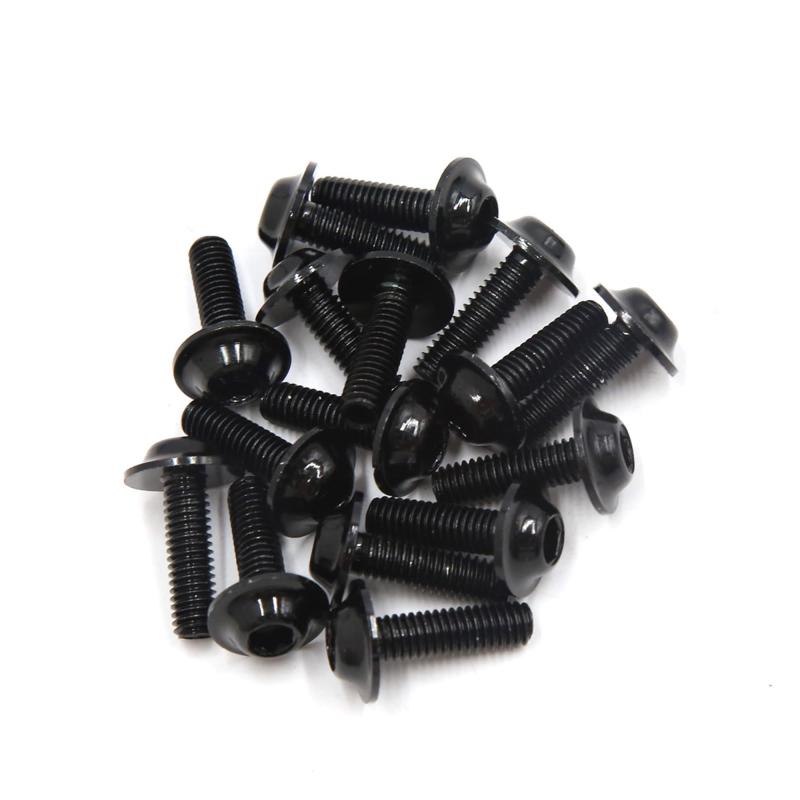 A ABSOPRO オートバイ用M6 x 20mm六角ヘッドフェアリングボルトスクリュー モーターサイクル用 メタル黒い（16個セット）交換用 - 商品名：オートバイボルトスクリュー；素材：金属機能 - 耐久性と堅牢性を備え、元の性能を確保...