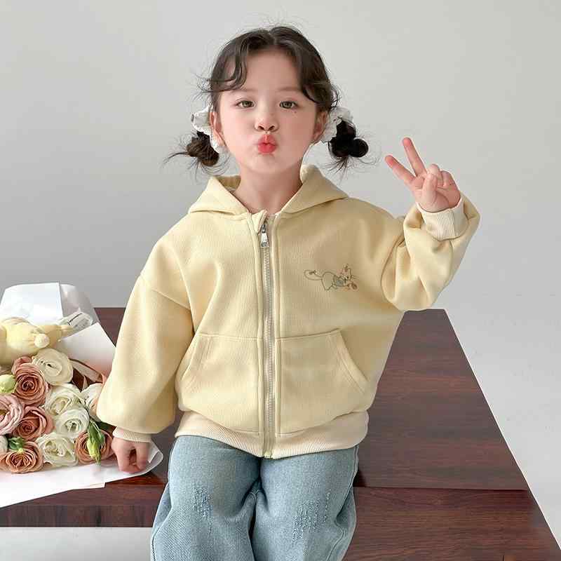 ・性別: 女性・対象年齢: 中小児 (3〜8歳、100〜140cm)・ネックライン: クルーネック・スタイル: 韓国風・柄: カートゥーン・厚さ: 普通・生地加工: 柔軟処理・デザイン: フード付き、ウエストベルトなし・要素: カートゥーン...
