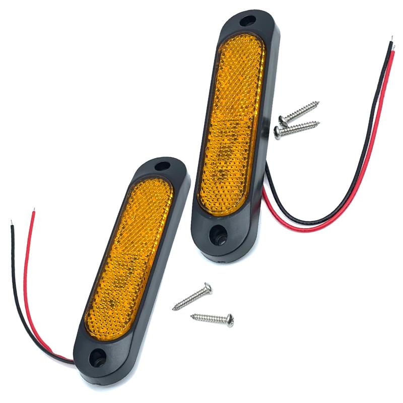 TIGRE BLANC LED リフレクター 汎用 サイド マーカー 反射板 スモール ウインカー 12V 24V 2個 セット12V24V兼用でLED内臓の汎用リフレクター2個セットになります。ウインカーに繋ぐと補助ウインカーとして使用で...