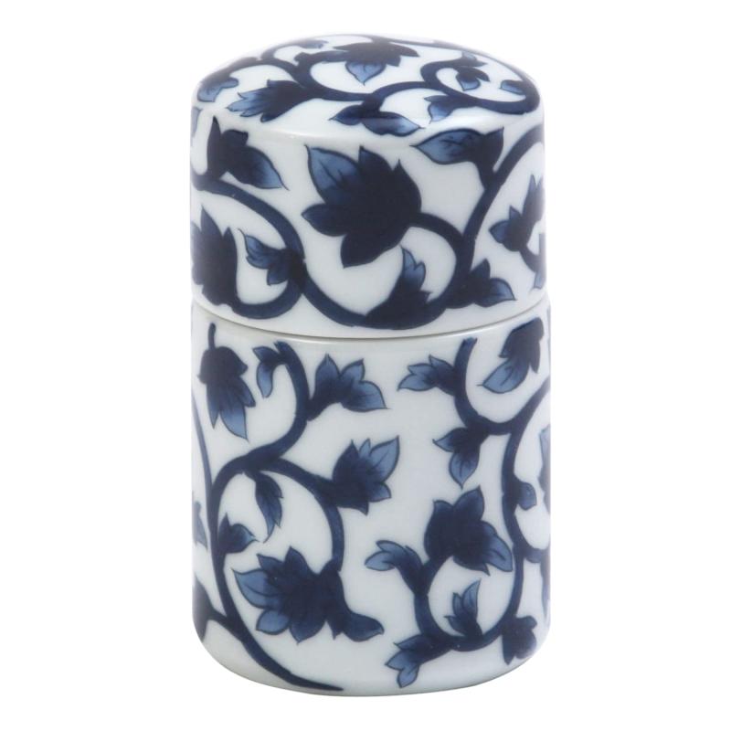 浜陶 たこ唐草 蓋付楊枝入