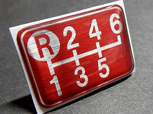 Tuningfan シフトパターン エンブレム レッド 左上R 6速MT車用 フォワード エルフ ファイター デュトロ 赤 SPE-R604Tuningfan　シフトパターン エンブレム　RED（赤） 6MT車用ベース地ヘアライン ＋ クリ...