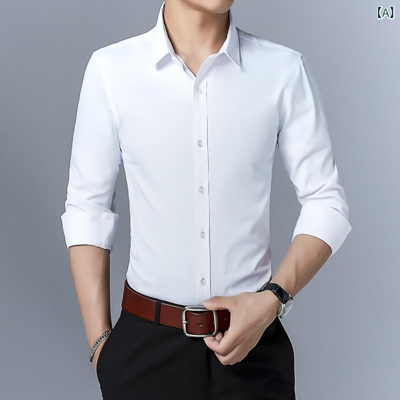 ・カテゴリ: メンズシャツ・スタイル: 韓国風・主な素材: アセテート95%・タイプ: 開襟・フィット: スリム・襟型: スクエア・袖丈: 長袖・柄: 無地・厚み: 普通・カラー展開: ホワイト、ブラック、ライトブルー、ピンク、ワインレッド...