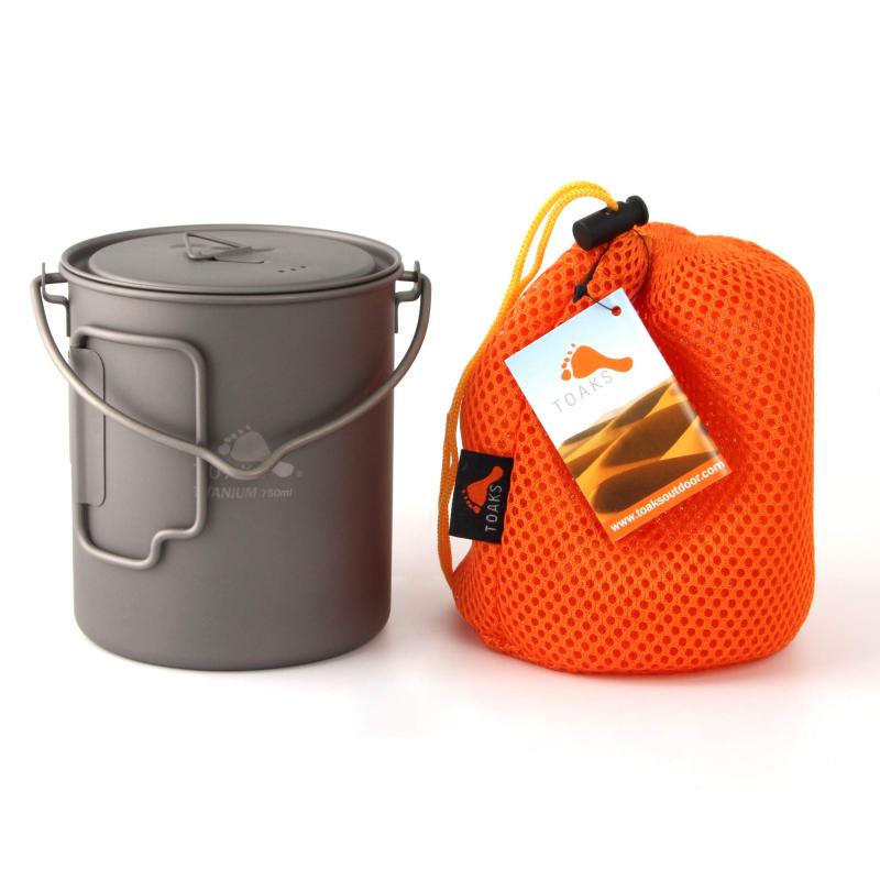 (トークス)TOAKS Titanium 750ml Pot with Bail Handle POT-750-BH