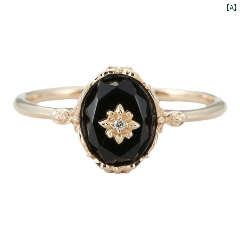 アガット 赤 戸と の 925 シルバー 象嵌 合成 黒瑪瑙 リング レディース 軽いな レトロ リング材質：合金/銀メッキ/金メッキ: レトロ/宮殿状態: 価格帯：10〜19.99元対象性別：レディース新しくてユニーク：焼きたて色の分類:...