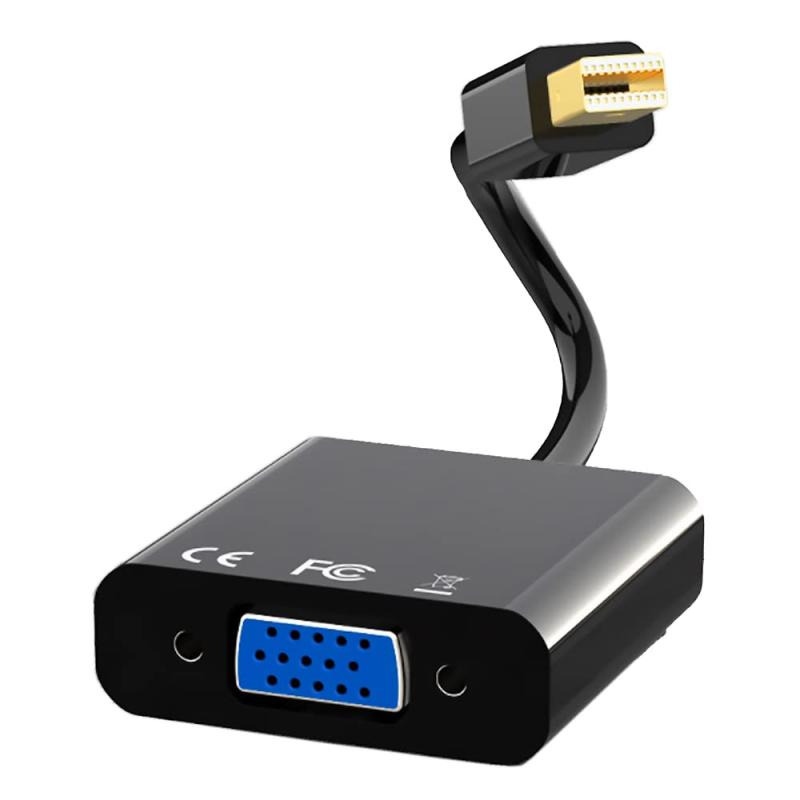 WLGQ Mini DP to VGA Adapter, Gold-Plated MINI DisplayPort（thunderbolt2） to VGA Converter Male to Female 1080P(Black)プラグア...