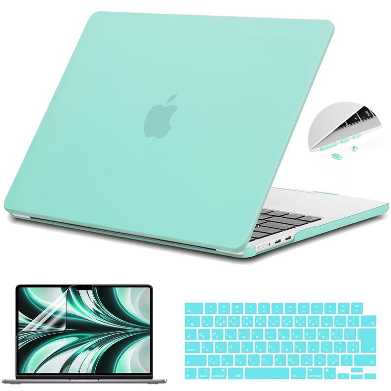 Teryeefi MacBook Air M2 ケース 13.6 インチ A2681 モデル, 2022 MacBook Air 13 インチ ケース カバー お洒落 軽量 排気口 保護カバー＆JIS日本語キーボードカバー＆液晶保護フィルム...