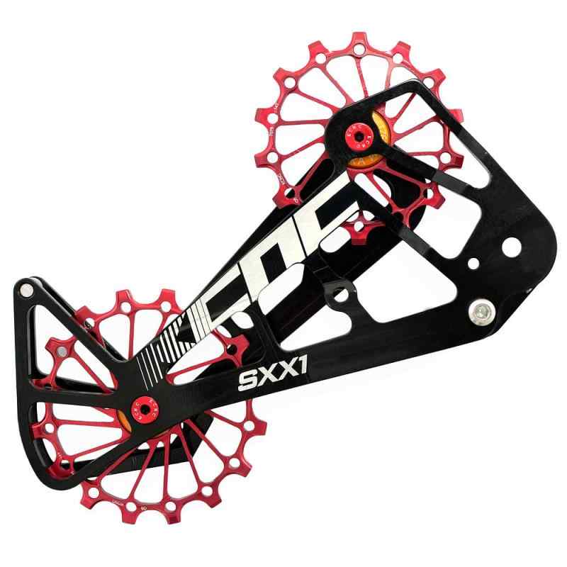 KCNC SXX1 MTB Bicycle Oversized Pulley Wheel Cage OSPW For SRAM Eagle, Red, KOT39-003, SK2104- Top Pulley :14T sealed be...