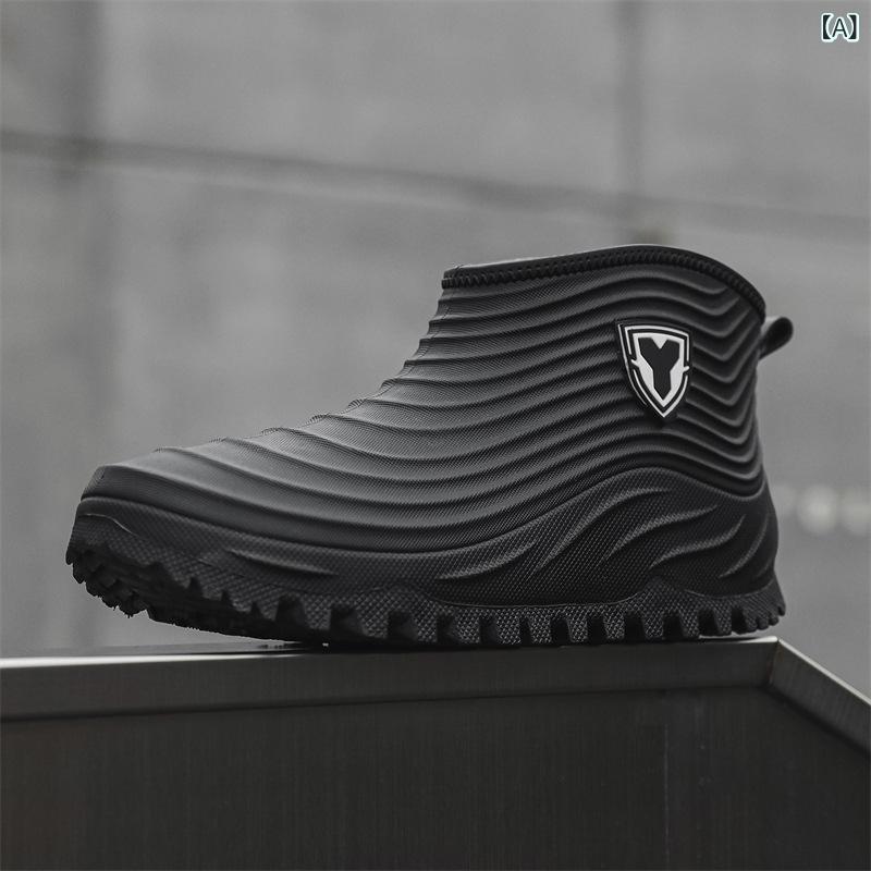・カテゴリ: 雨靴・対象: メンズ・スタイル: 欧米ファッション・筒丈: 高筒・靴面素材: PVC・靴底素材: 合成樹脂・靴筒素材: 合成樹脂・内里素材: 人工毛・靴垫素材: PU・靴筒内里素材: メッシュ・つま先形状: 丸型・ヒール形状:...