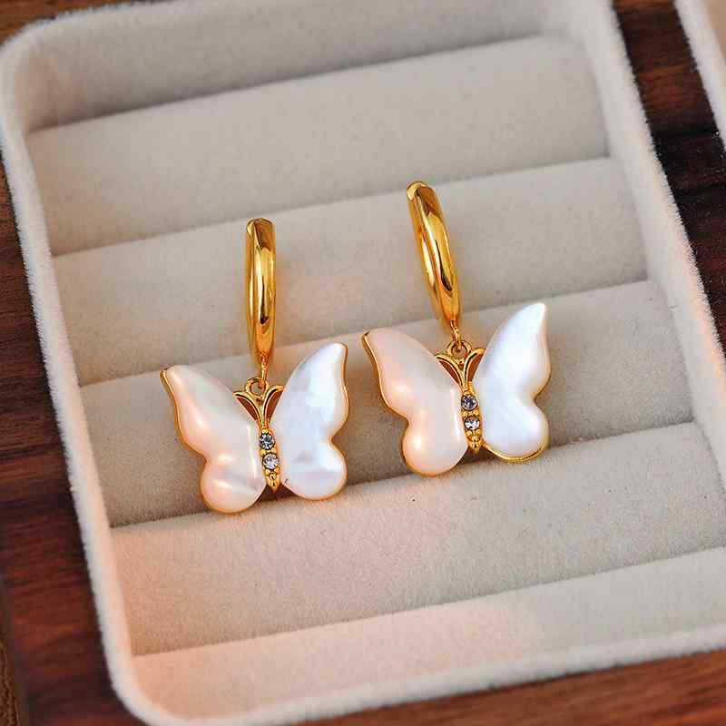 ・カテゴリ: ピアス・イヤリング・スタイル: ライトラグジュアリー・スタイル分類: ファッション通勤・主な素材: 貝殻銅・加工: 電鍍・モチーフ: 動物、十二支・人気要素: 蝶・対象: 女性・カラー展開: 弧面シェル、平面シェル