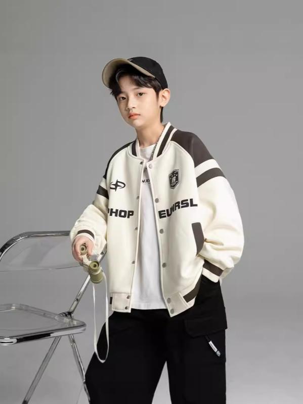 ・カテゴリ: キッズアウター・性別: メンズ・対象年齢: 8歳以上 (身長140cm以上)・ネックライン: クルーネック・スタイル: 韓国風・柄: ロゴ・厚さ: 普通・生地加工: 柔軟加工・フード: なし・デザイン要素: ロゴ、トレンド・袖...