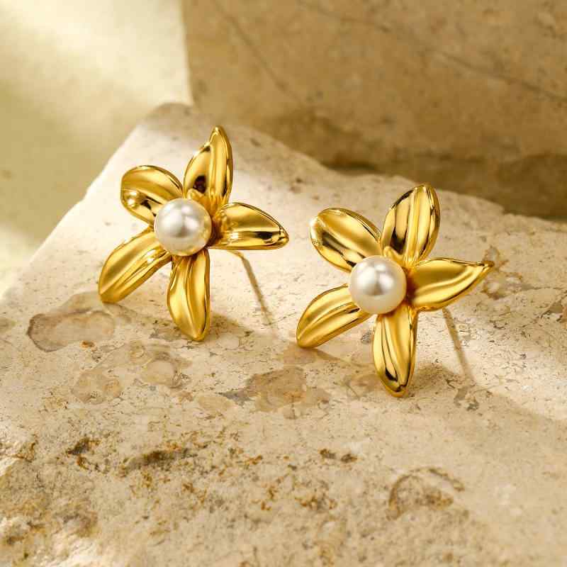 ・カテゴリ: ピアス・イヤリング・主な素材: ステンレス・純度: 18K・モチーフ: 花柄・加工: 電鍍・スタイル: ファッションOL・スタイルカテゴリ: ファッション通勤・流行要素: パール、花・流行要素カテゴリ: 自然・対象: 女性
