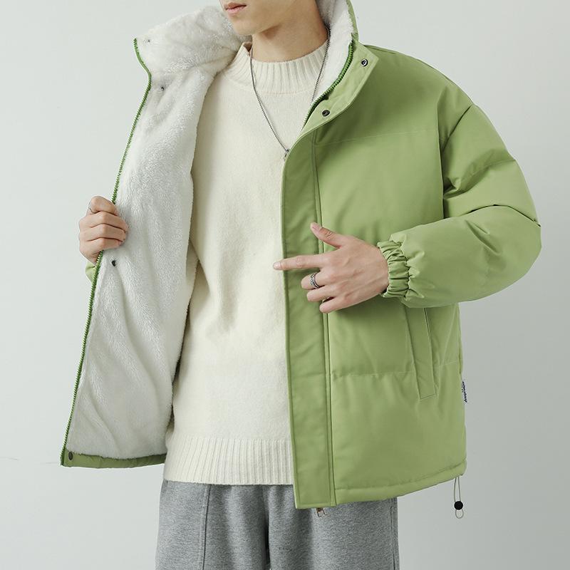 ・カテゴリ: 中綿入りジャケット・スタイル: 韓国風・対象年齢層: 18-24歳・性別: メンズ・主な素材: ポリエステル100%・裏地素材: ポリエステル100%・詰め物: 綿・中綿量: 100g・厚さ: 厚手・柄: 無地・シルエット: ...