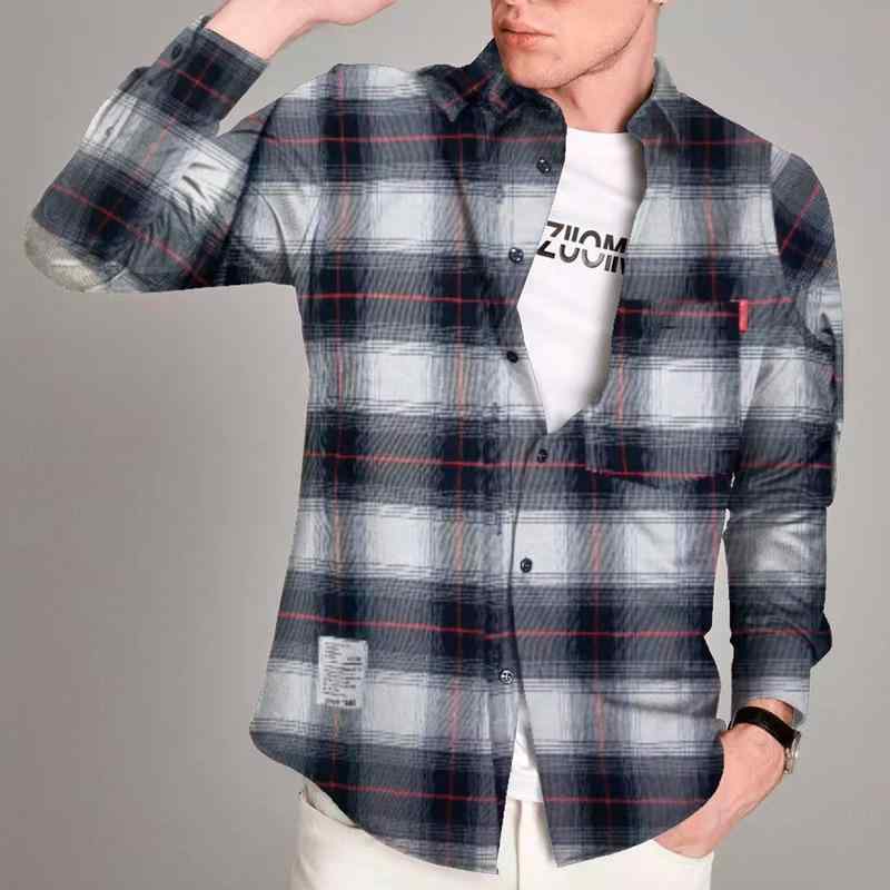 ・カテゴリ: シャツ・スタイル: シンプル・主な素材: 綿30%混紡・ネックライン: 襟付き・袖丈: 長袖・柄: チェック・厚さ: 普通・フィット: ルーズフィット・デザイン: ポケット装飾・対象年齢層: 成人・性別: 男性・カラー展開: ...