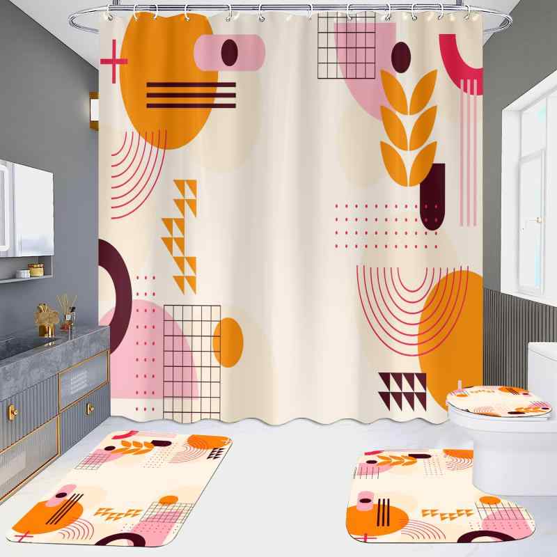 ・主な素材: ポリエステル・スタイル: ライトラグジュアリー・柄: 幾何学模様・サイズ展開: 120x180cm, 150x180cm, 165x180cm, 180x180cm, 180x200cm・セット内容: 3点セット（フロアマット...