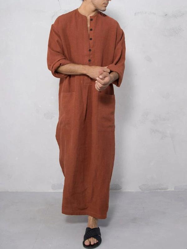 ・カテゴリ: 民族衣装・スタイル: 民族風・主な素材: リネン50%・シーン: カジュアル・対象: 若年層・デザイン: ポケット付き・製法: 織り・カラー展開: グレー、ブラウン・サイズ展開: S、M、L、XL、XXL、XXXL、XXXXL...