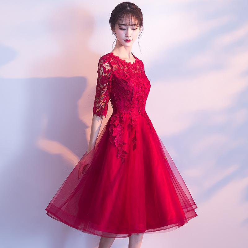 ・主な素材: ポリエステル100%・カテゴリ: イブニングドレス・カラー展開: ワインレッド、レッド、ブラック・サイズ展開: S、M、L、XL、XXL・対象年齢: 18～24歳・着用シーン: 結婚式、アウトドア、ホテル・ドレスシルエット: ...
