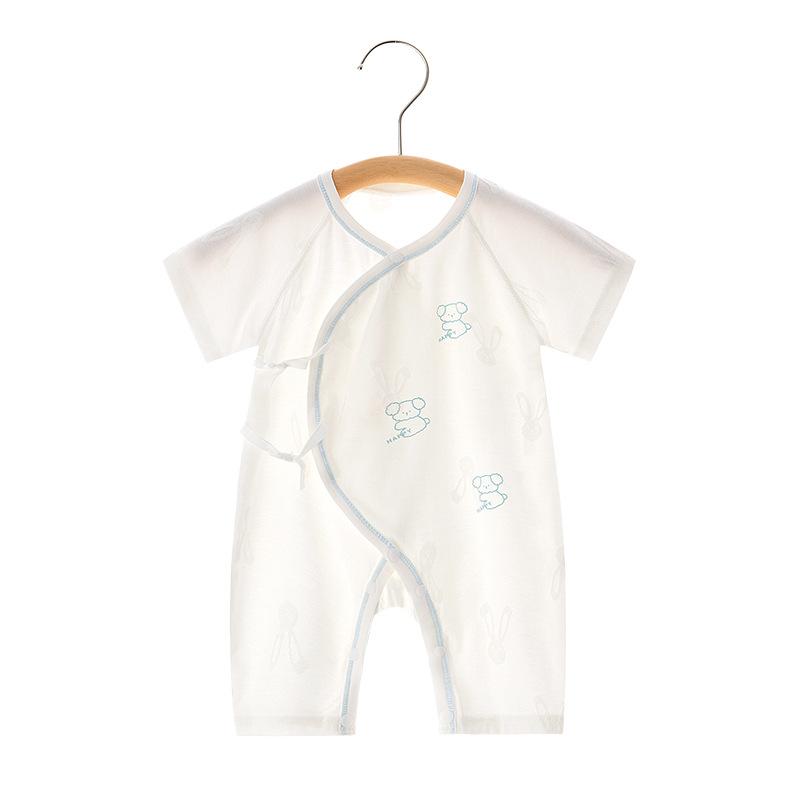 ・カテゴリ: ロンパース・スタイル: カジュアル・デザイン: 蝶々ロンパース・主な素材: ビスコース繊維93%混紡・厚さ: 薄手・適用性別: ユニセックス・適合対象: 新生児 (0～1歳、身長80cm以下)・袖丈: 半袖・閉鎖方式: 斜め襟...