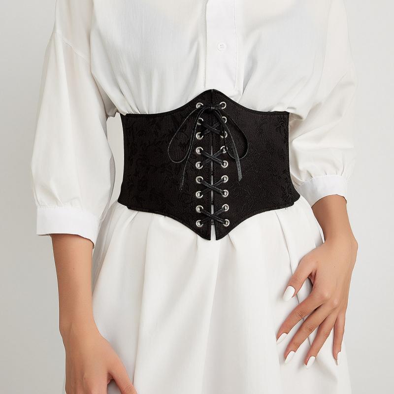 ・主な素材: フェイクレザー・バックル素材: ファブリック・留め具: フック・幅: 約4cm以上・デザイン: 韓国風、レトロ、ストレッチ素材、コルセット・バックルデザイン: ファスナー