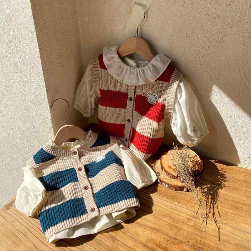 ・カテゴリ: キッズセーター・性別: 男女兼用・対象年齢: 1〜3歳 (80〜100cm)・スタイル: 韓国風・主な素材: 綿99%・生地加工: 柔軟加工・ネックライン: ラウンドネック・フード: なし・袖丈: ノースリーブ・留め具: シン...