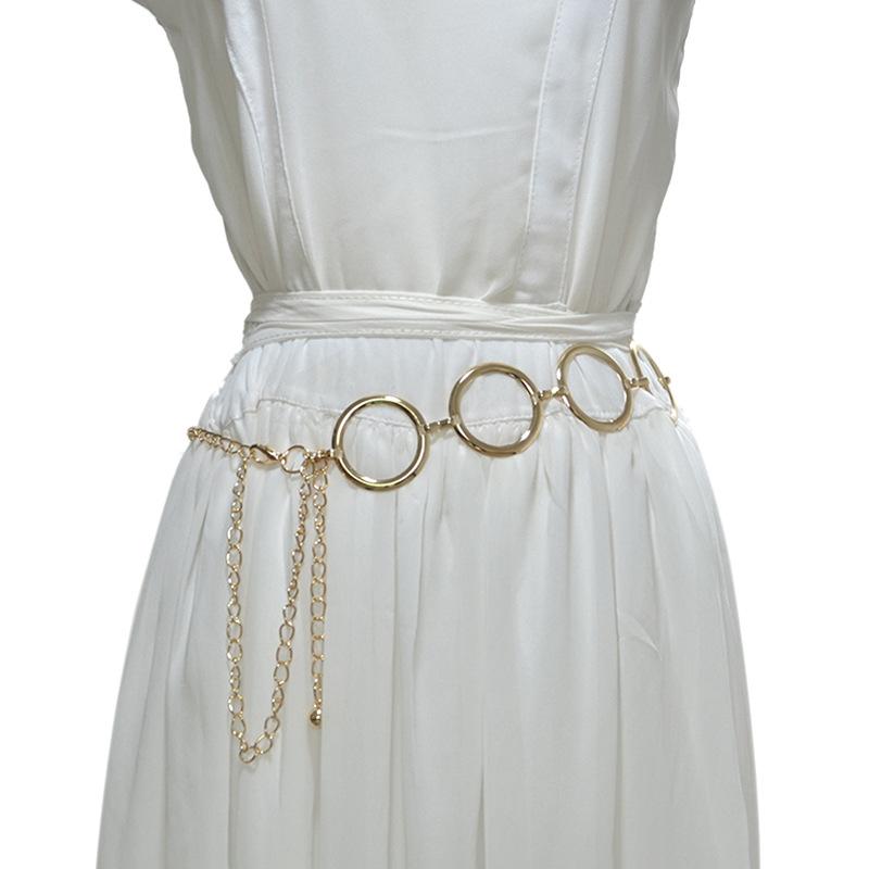 ・カテゴリ: ウエストチェーン・性別: 女性用・対象年齢: 成人・素材: 金属・デザイン: 無地・カラー展開: ゴールド、シルバー・スタイル: 万能・ループ数: シングル・長さ: 110cm・サイズ: 115cm・適用シーズン: オールシーズン