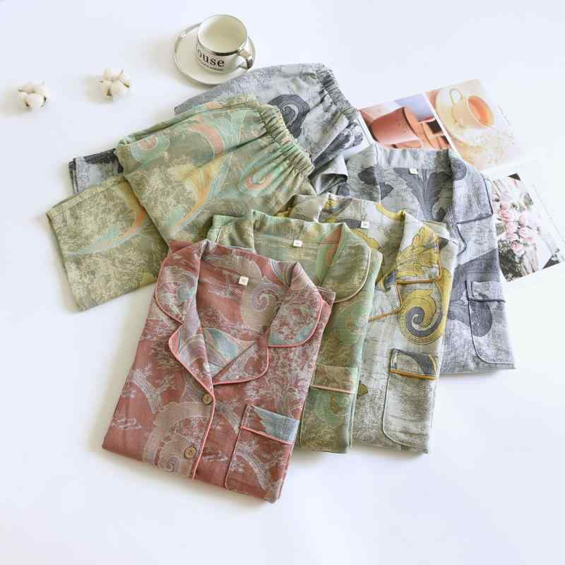 ・カテゴリ: セットアップ・主な素材: 綿95%以上・スタイル: カーディガン・デザイン: 宮廷レトロ風・厚さ: 薄手・ネックライン: 襟付き・袖丈: 長袖・丈: ロング丈・機能: リラックス、通気性、睡眠、部屋着、涼感、快適・シーズン: ...