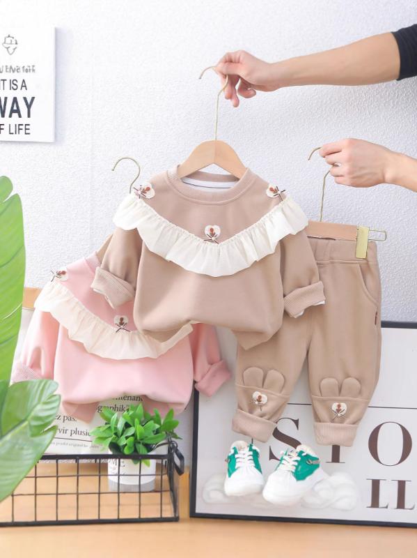 ・対象性別: 男女兼用・スタイル: 韓国風・セット種類: パンツセット・セット内容: 2点セット・対象年齢: 1〜3歳 (80〜100cm)・袖丈: 長袖・丈: 長ズボン・生地加工: 柔軟加工・厚さ: 普通・柄: カートゥーン、アルファベッ...