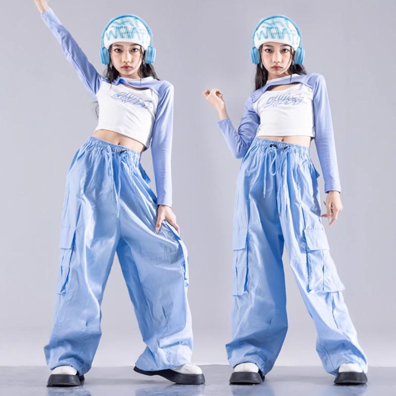 ・性別: 女性・スタイル: 韓国風・シーズン: 春秋・カラー: 青白Gパッチワーク長袖、淡青Gワークパンツ・身長: 110cm、120cm、130cm、140cm、150cm、160cm、170cm、180cm・対象年齢: 中小児 (3〜8...