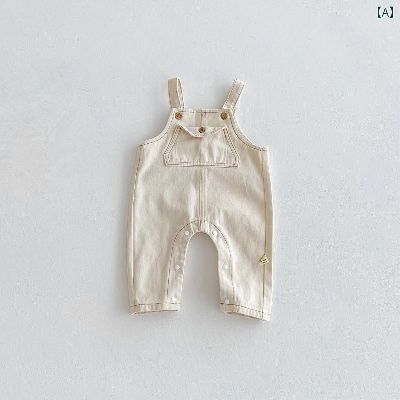・カテゴリ: ベビー連体服・スタイル: 韓国風・主な素材: 綿95%・袖丈: ノースリーブ・首元: 対襟紐締め・厚み: 普通・性別: ユニセックス・対象年齢: 1~3歳・カラー展開: 米色、黒条紋、ブルー、ドット・サイズ展開: 66、73、...