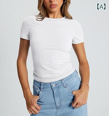・カテゴリ: Tシャツ・主な素材: ポリエステル95%以上、スパンデックス30%以下・柄: 3D効果・スタイル: オフショルダー・袖丈: 半袖・加工: ノーアイロン・シルエット: スリム・丈: 普通（52-65cm）・ネックライン: クルー...
