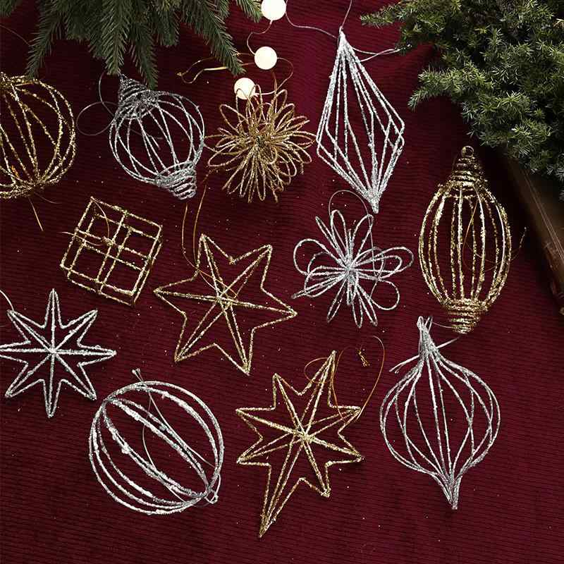 ・素材: 鉄・カラー展開: 金色クリスマスボール、銀色クリスマスボール、金色ドロップボール、銀色ドロップボール、金色ひし形ボール、銀色ひし形ボール、金色大八角星、銀色大八角星、金色小八角星、銀色小八角星、金色六角星、銀色六角星、金色五角星、...