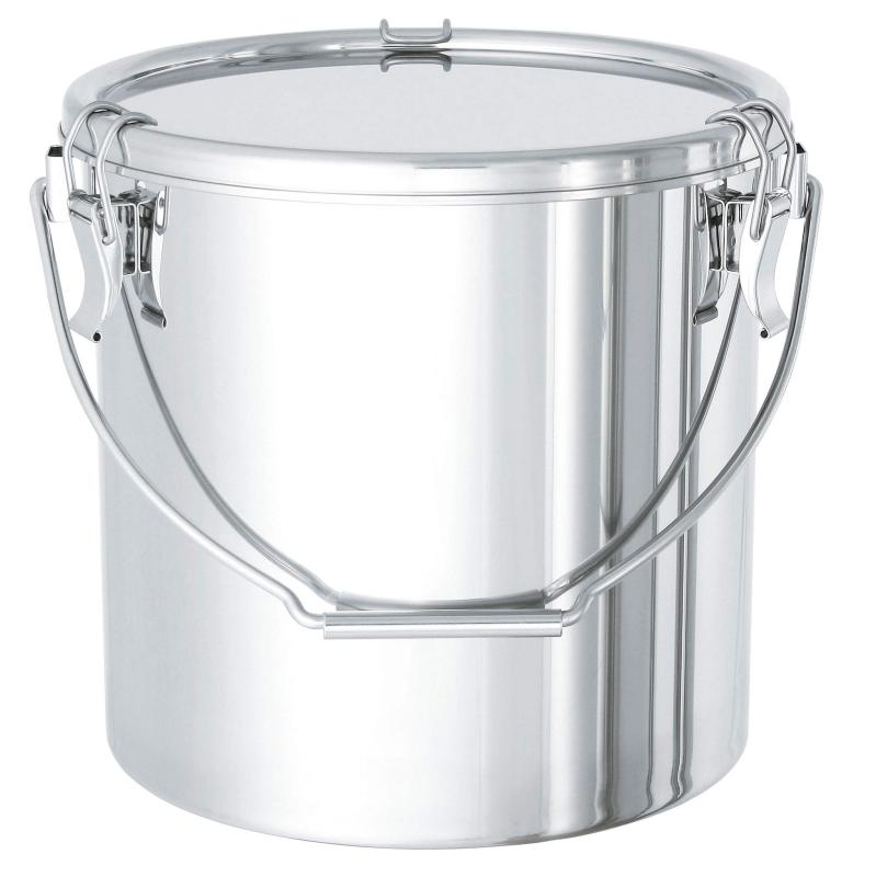 日東金属工業 18-8 密閉容器(キャッチクリップ)吊付 CTB 24cm内寸 :24cm 深さ:240mm重量:2.2kg材質:18-8ステンレス・シリコンゴム容量:10L