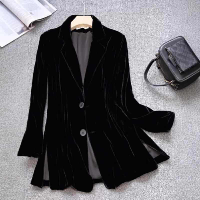 ・カテゴリ: ショートジャケット・スタイル: エレガントカジュアル・主な素材: ポリエステル 30～50%・生地: ベルベット・ネックライン: 襟付き・袖丈: 長袖・袖タイプ: レギュラー・柄: 無地・カラー展開: ブラック・サイズ展開: ...