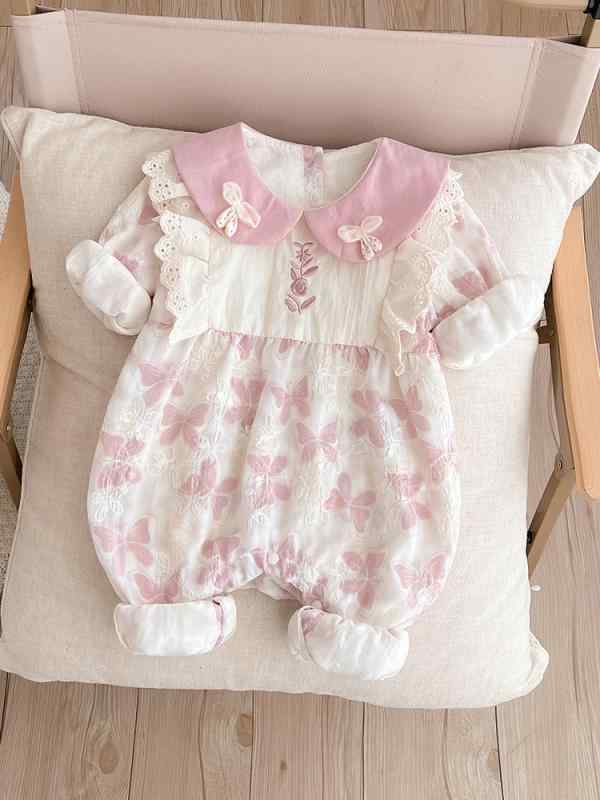 ・主な素材: 綿95%・対象年齢: 新生児(0〜1歳、80cm以下)・性別: 女の子・袖丈: 長袖・フード: フード付き・厚さ: 普通・開閉方式: ジッパー・スタイル: スイート・タイプ: ロンパース・カラー: ピンク・対応身長: 66cm...