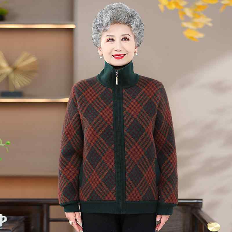 ・カテゴリ: レディースアウター・性別: レディース・スタイル: 単品・着用スタイル: カーディガン・厚さ: 厚手・素材: ニット・主な素材: アクリル約30-50%、ポリエステル約30-50%・柄: チェック・デザイン: ジッパー・シルエ...