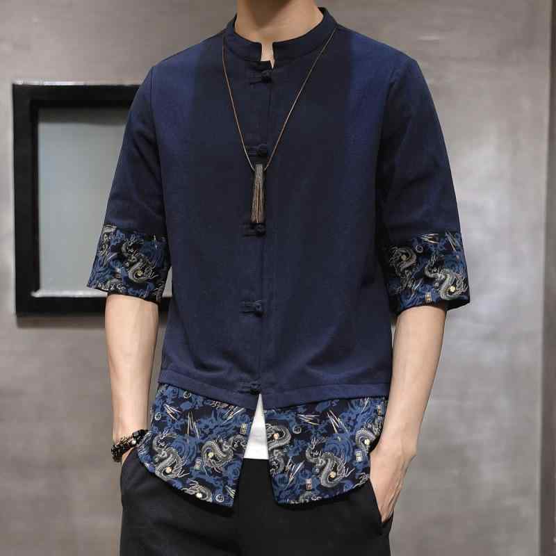 ・カテゴリ: シャツ・スタイル: 開襟・フィット: スリムフィット・主な素材: 麻25%・ネックライン: ワイドスプレッドカラー・袖丈: 七分袖・厚さ: 薄手・ターゲット: ビッグサイズ・対象年齢: 大人・対象性別: 男性・カラー展開: 紺...