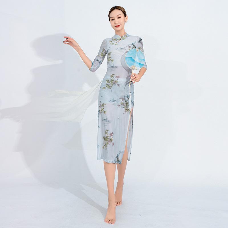 ・用途: 一般舞台衣装・性別: 女性・生地: プリントメッシュ・主な素材: ナイロン95%以上・素材2: スパンデックス30%以下・カラー: ライトブルー・サイズ展開: S, M, L, XL, XXL・対象年齢: 25〜29歳・テーマ: ...