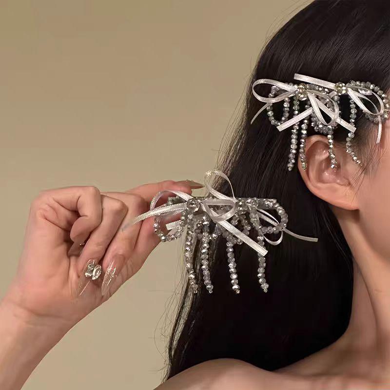 ・素材: プラスチック/樹脂・加工: 手作業・ヘアクリップ: サイドクリップ・流行要素: 蝶結び・スタイル: 韓国風・テイスト: 清新甘美・カテゴリ: ヘッドドレス・対象: 女性・柄: 形状、パターン
