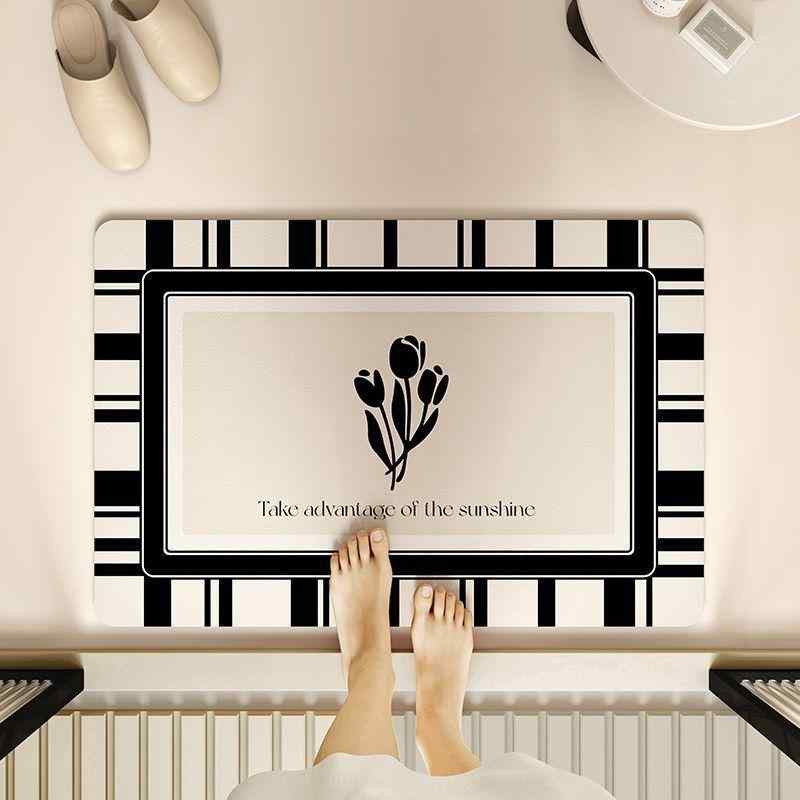 ・主な素材: 珪藻土・製法: プリント・形状: 四角形・柄: 幾何学模様・洗濯方法: 手洗い・カラー展開: 小格子ブラックフラワー、ブラックラインブーケ、流れ星レター、花びら舞い・サイズ展開: 40×60cm、50×80cm、60×90cm...