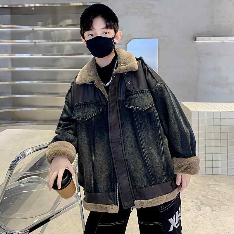 ・性別: 男性・対象年齢: 中高学年向け (8歳以上、140cm以上)・ネックライン: 襟付き・スタイル: 韓国風・柄: 無地・厚さ: 厚手・生地加工: 柔軟加工・フード: あり・デザイン要素: トレンディ・袖丈: 長袖・モデル着用: あり...