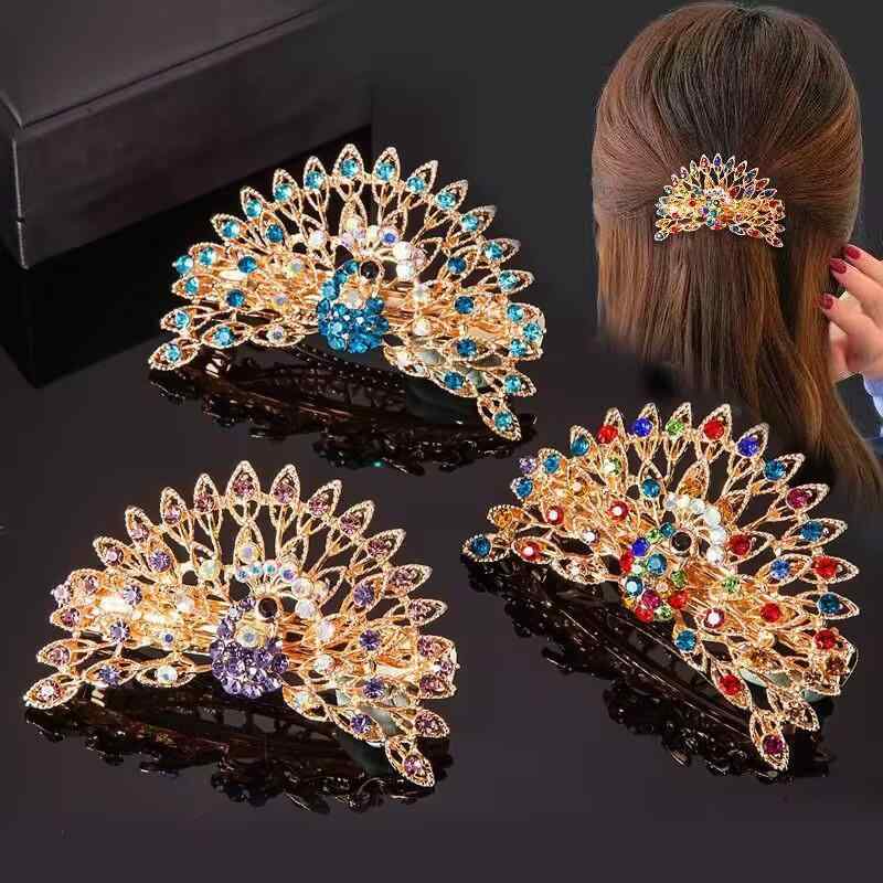 ・主な素材: 人造水晶・デザイン: ファッション・加工: 手作業・ヘアクリップの種類: スプリングクリップ・カラー展開: ピンク、ブルー、パープル、マルチカラー・純度: 合金・流行要素: 鳳凰・スタイル: カートゥーン・スタイル分類: フレ...