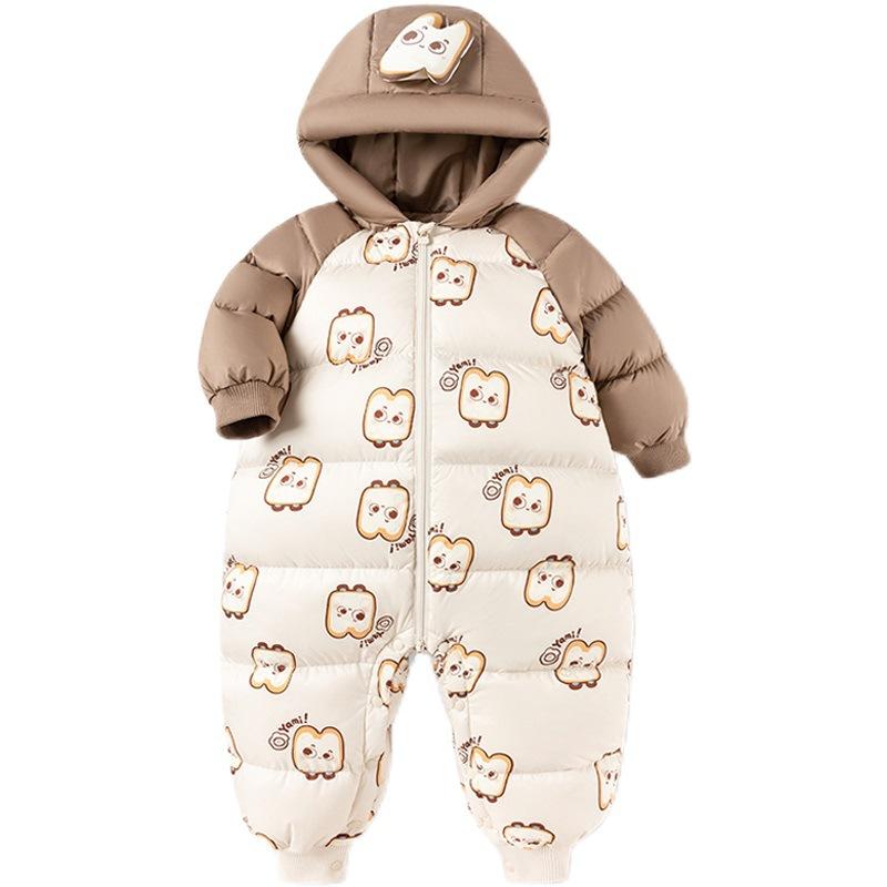 ・性別: 子供・対象年齢: 乳幼児（1～3歳、身長80～100cm）・詰め物: ホワイトダックダウン・スタイル: カジュアル・柄: カートゥーン、抽象・ダウン含有量: 86%～90%・フード: 付き・要素: スポーツ、カートゥーン、可愛い、...
