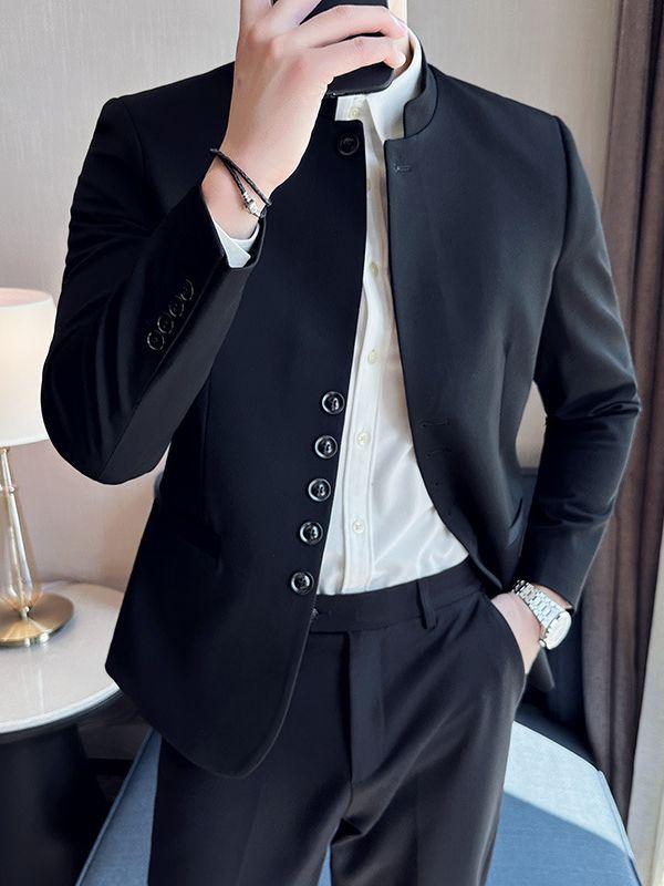 ・カテゴリ: カジュアルスーツ・機能: 色落ちしにくい・スタイル: ファッション都市、ライトビジネス・対象層: 24-35歳向け・シルエット: スリムフィット・ネックライン: テーラードカラー・前立て: シングル2つボタン・柄: 無地・主な...